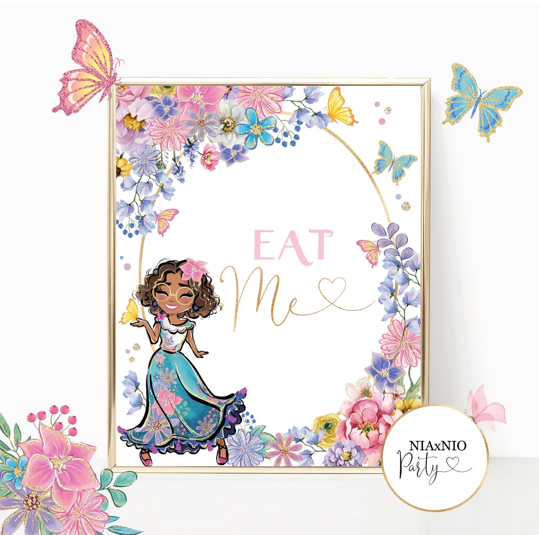 LA FAMILIA Eat Me Sign Birthday Sign Gifts Table Decor Magical Garden ...