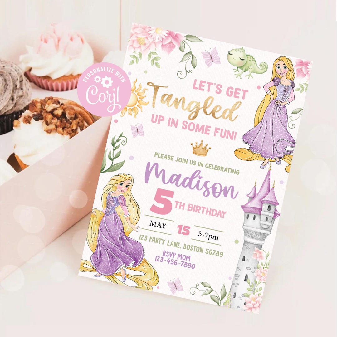 Editable Rapunzel Birthday Invitation: Princess Party (digital) - Etsy