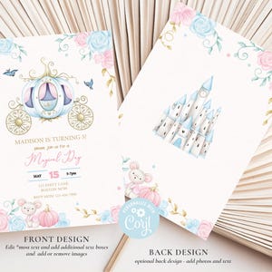 Cinderella Birthday Invitation: Princess Carriage, Editable Template ...