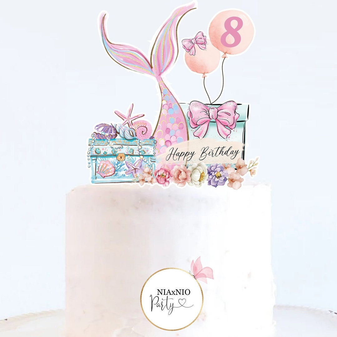 EIGHT MERMAID TOPPER Birthday Cake Topper Cake Toppers Girls Girl ...