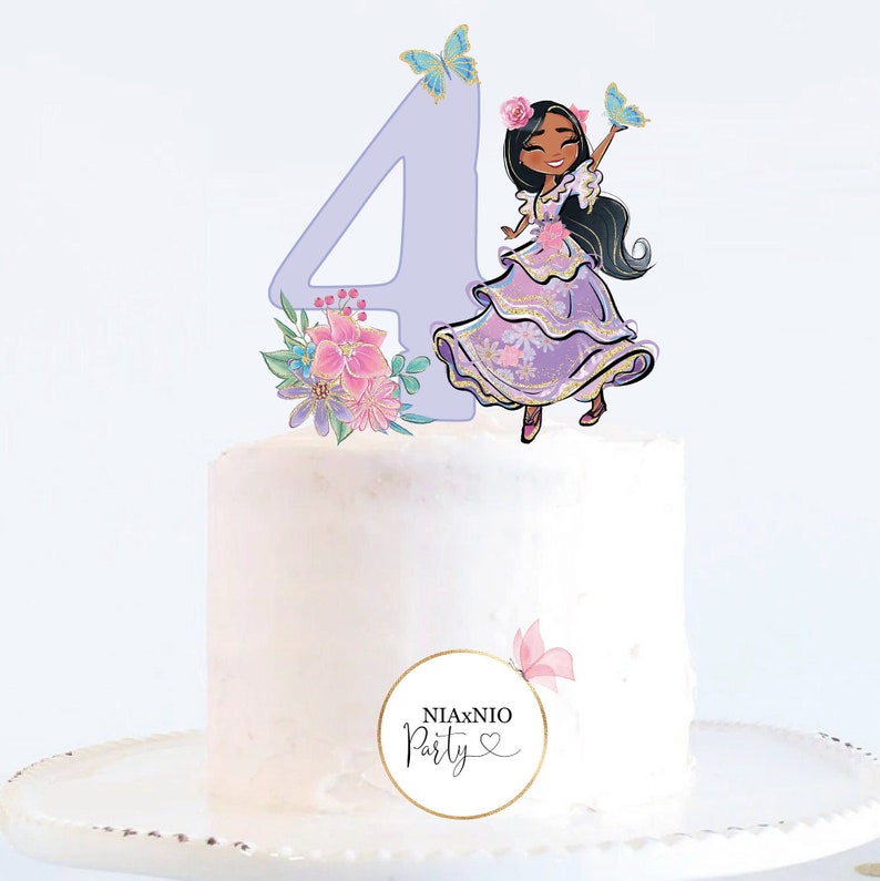Magical Girl Birthday Cake Topper: Floral Garden Party (digital ...