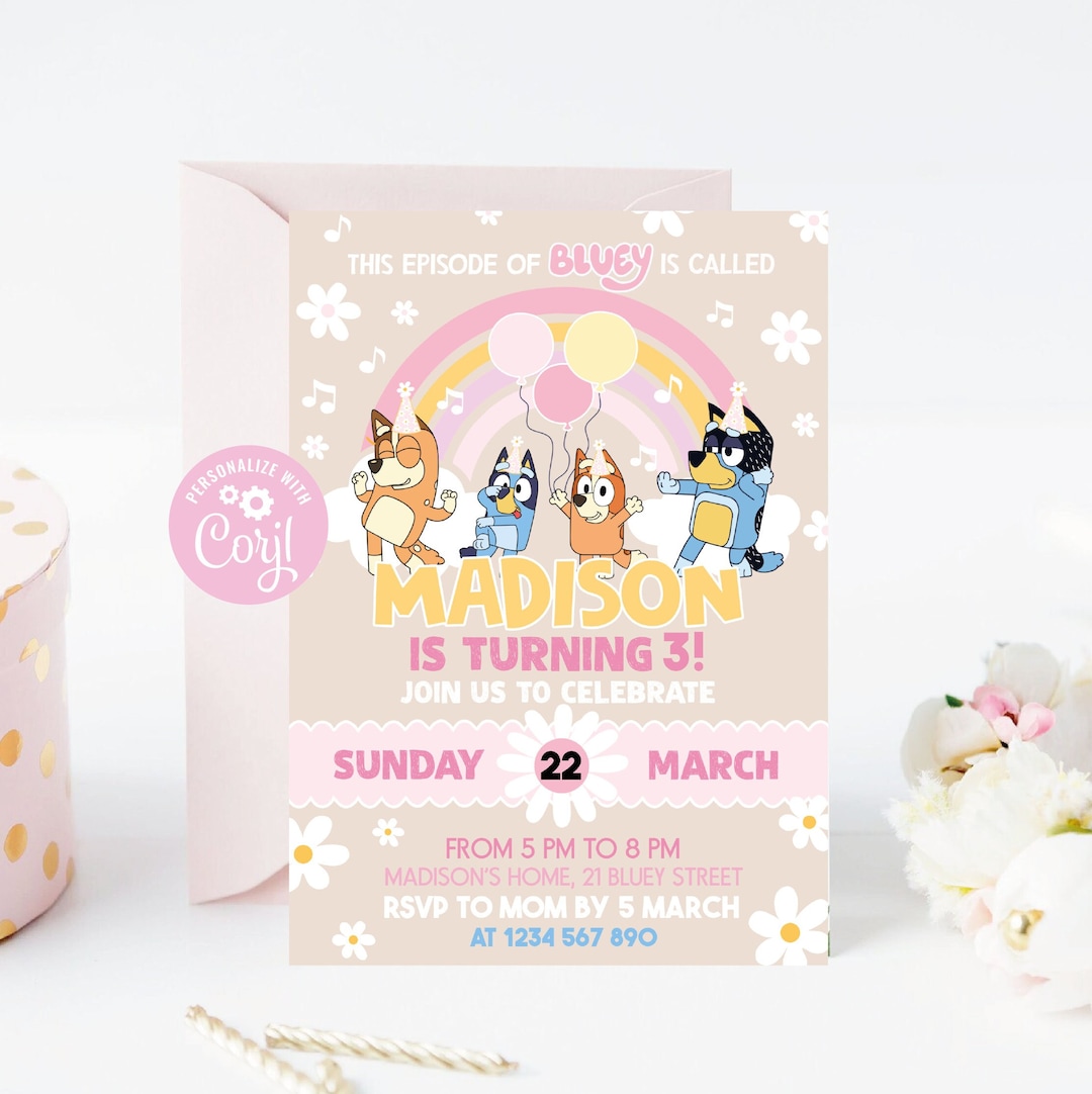 Girl Party Birthday Invitation Template Party Invitation Digital Party ...
