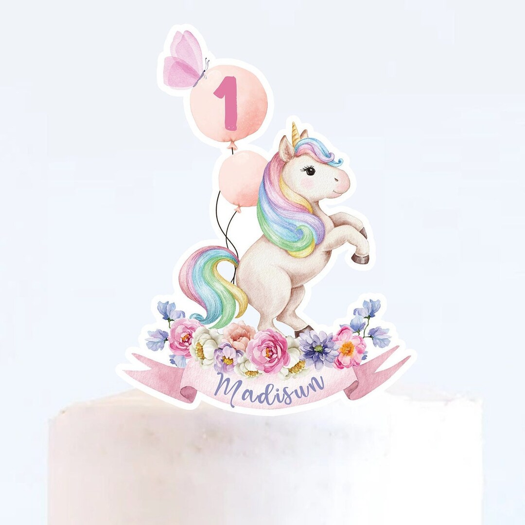 EDITABLE Unicorn Topper Instant Download Unicorn Cake Topper Printable ...
