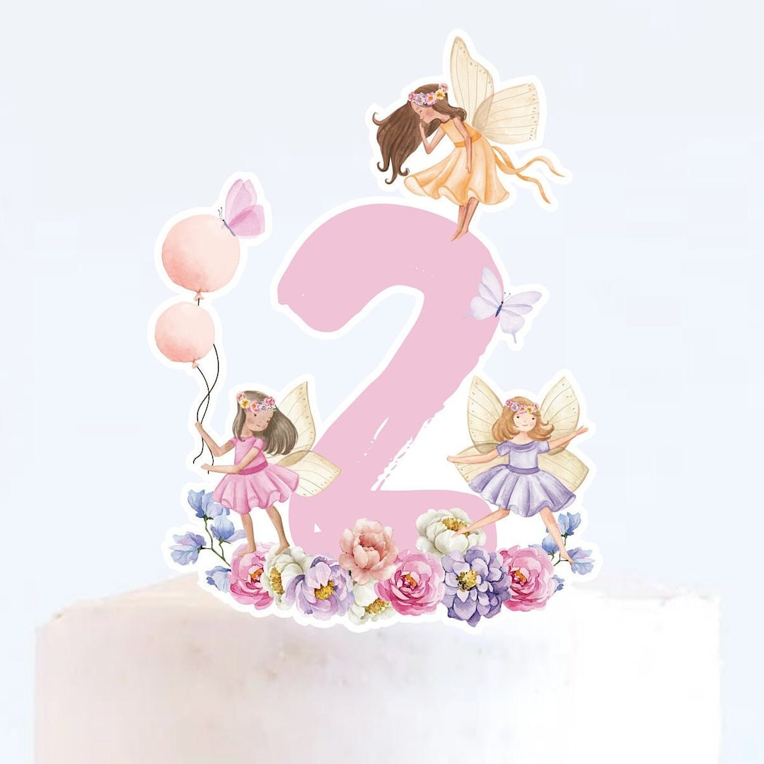 TWO FAIRY TOPPER Birthday Cake Topper Enchanted Forest Girl Birthday ...