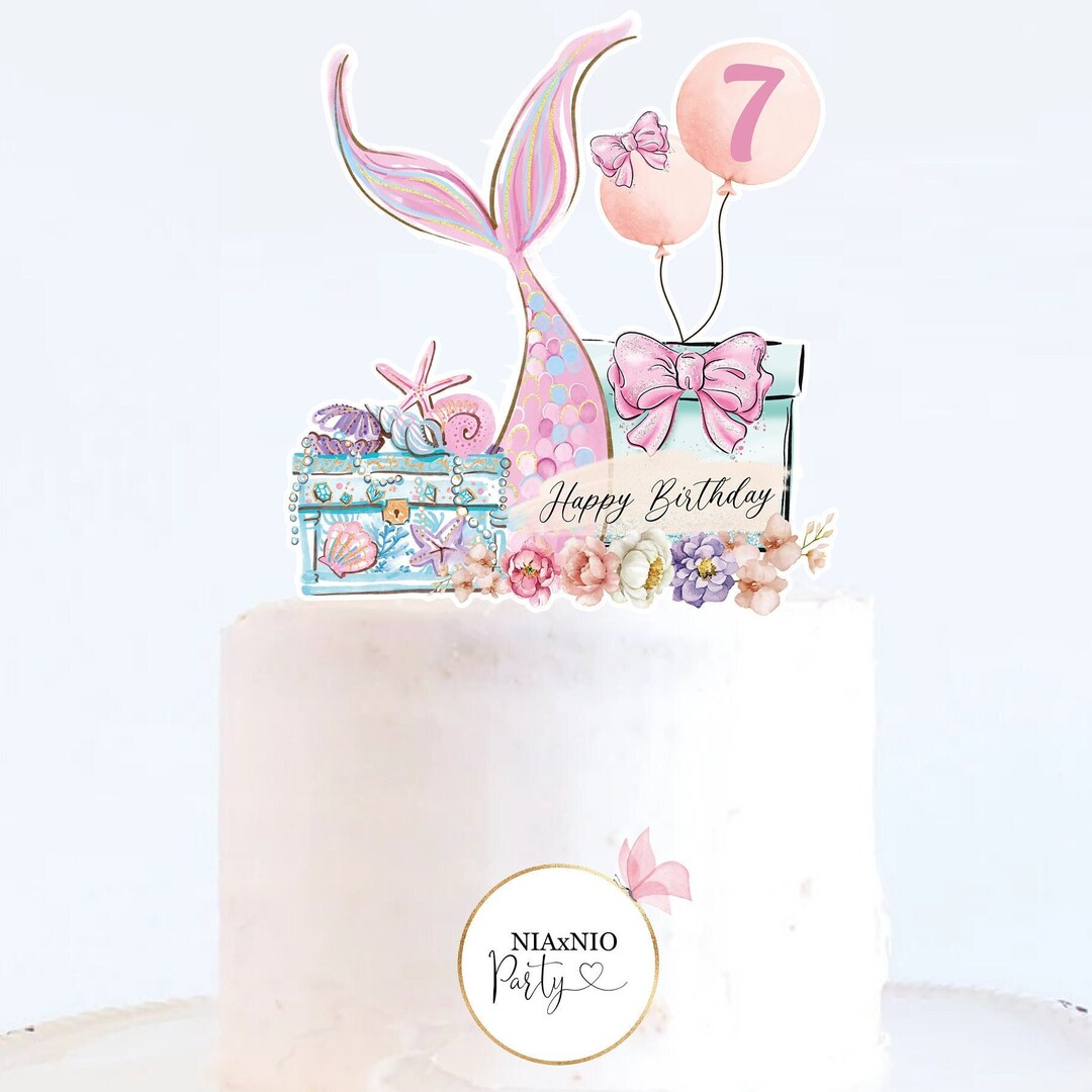 SEVEN MERMAID TOPPER Birthday Cake Topper Cake Toppers Girls Girl ...