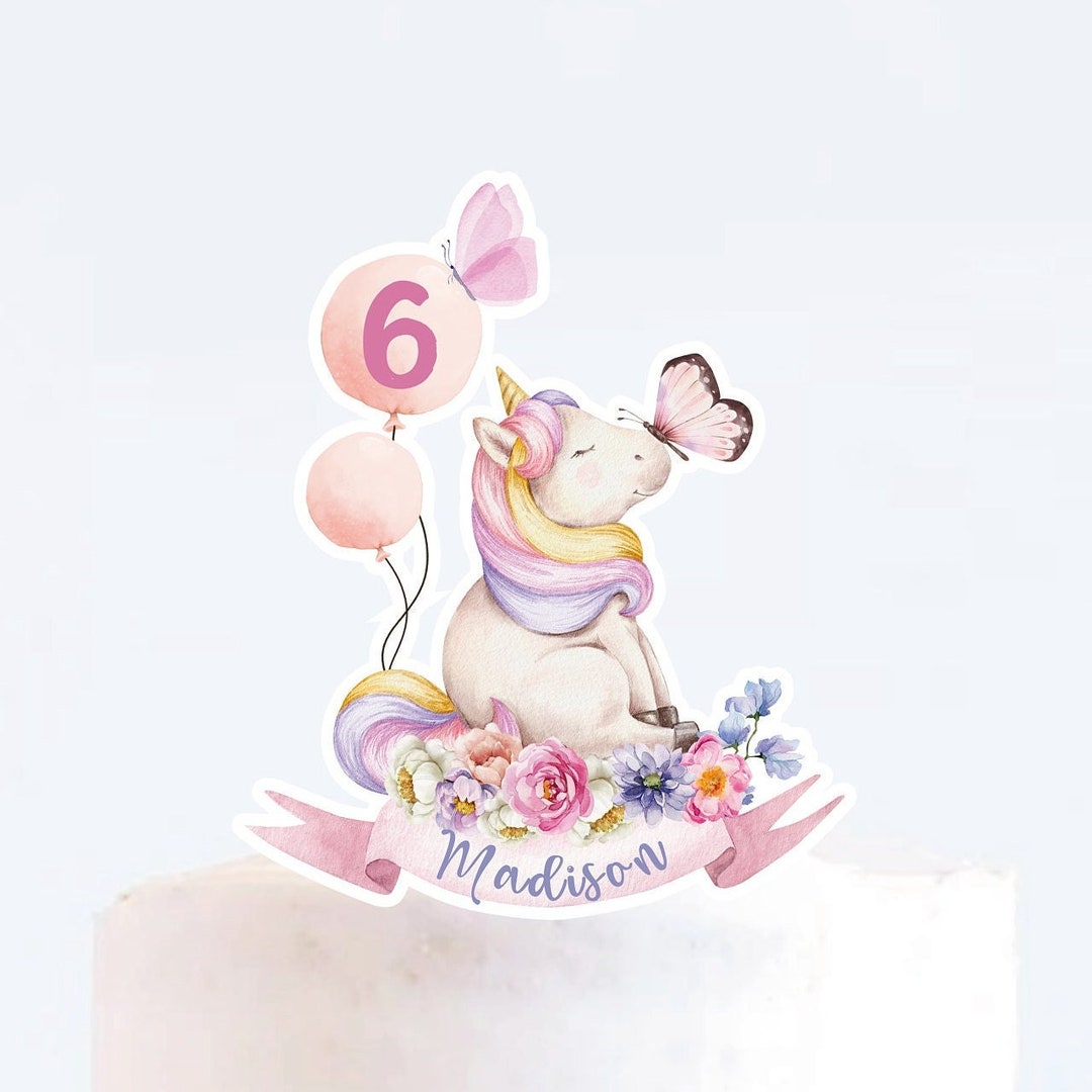 EDITABLE Unicorn Topper Instant Download Unicorn Cake Topper Printable ...
