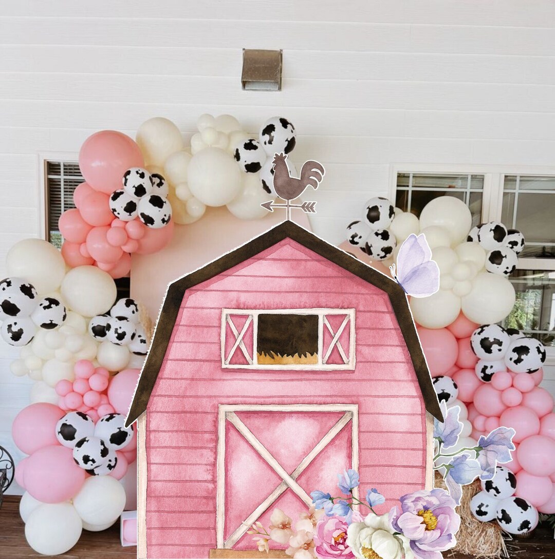 BIG DECOR FARM House Girl Cutout Decor Barnyard Ranch Animals Party ...