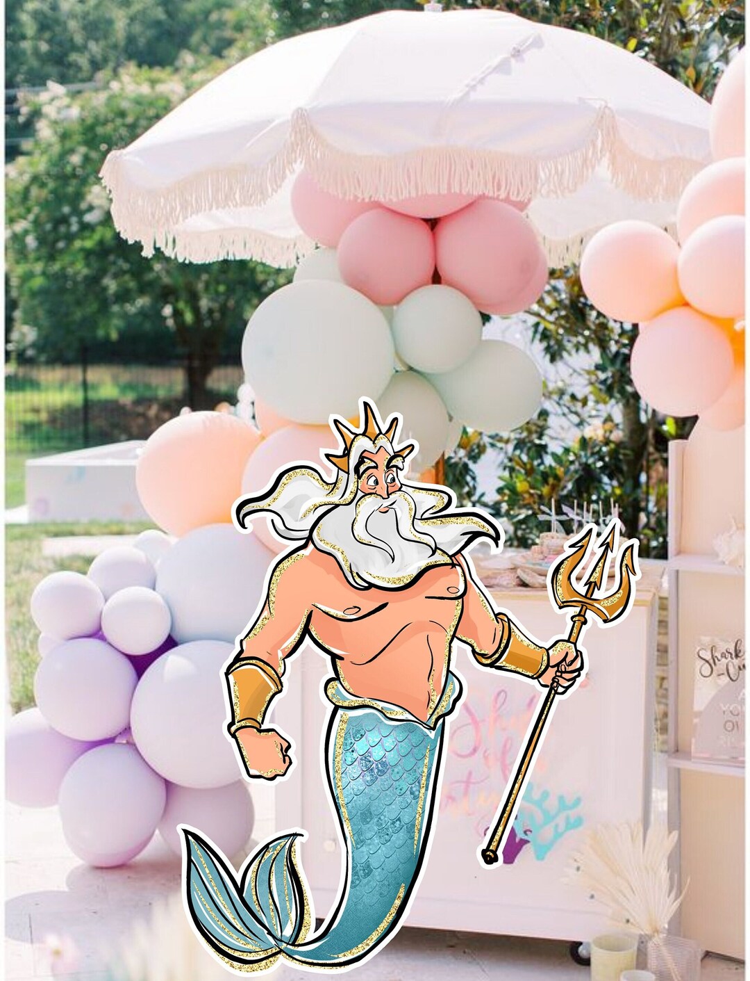 BIG DECOR POSEIDON Sea World Cutout Birthday Under the Sea Party ...