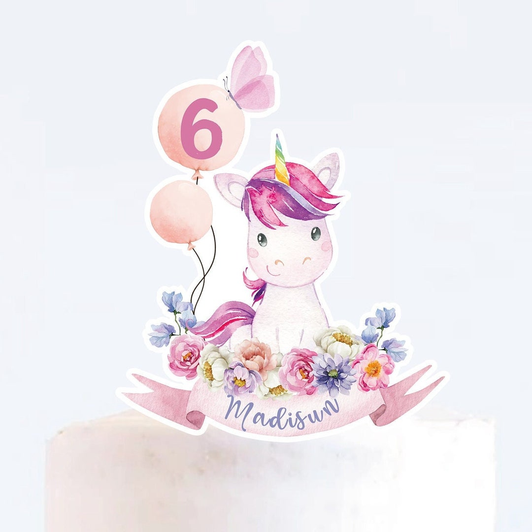 EDITABLE Unicorn Topper Instant Download Unicorn Cake Topper Printable ...