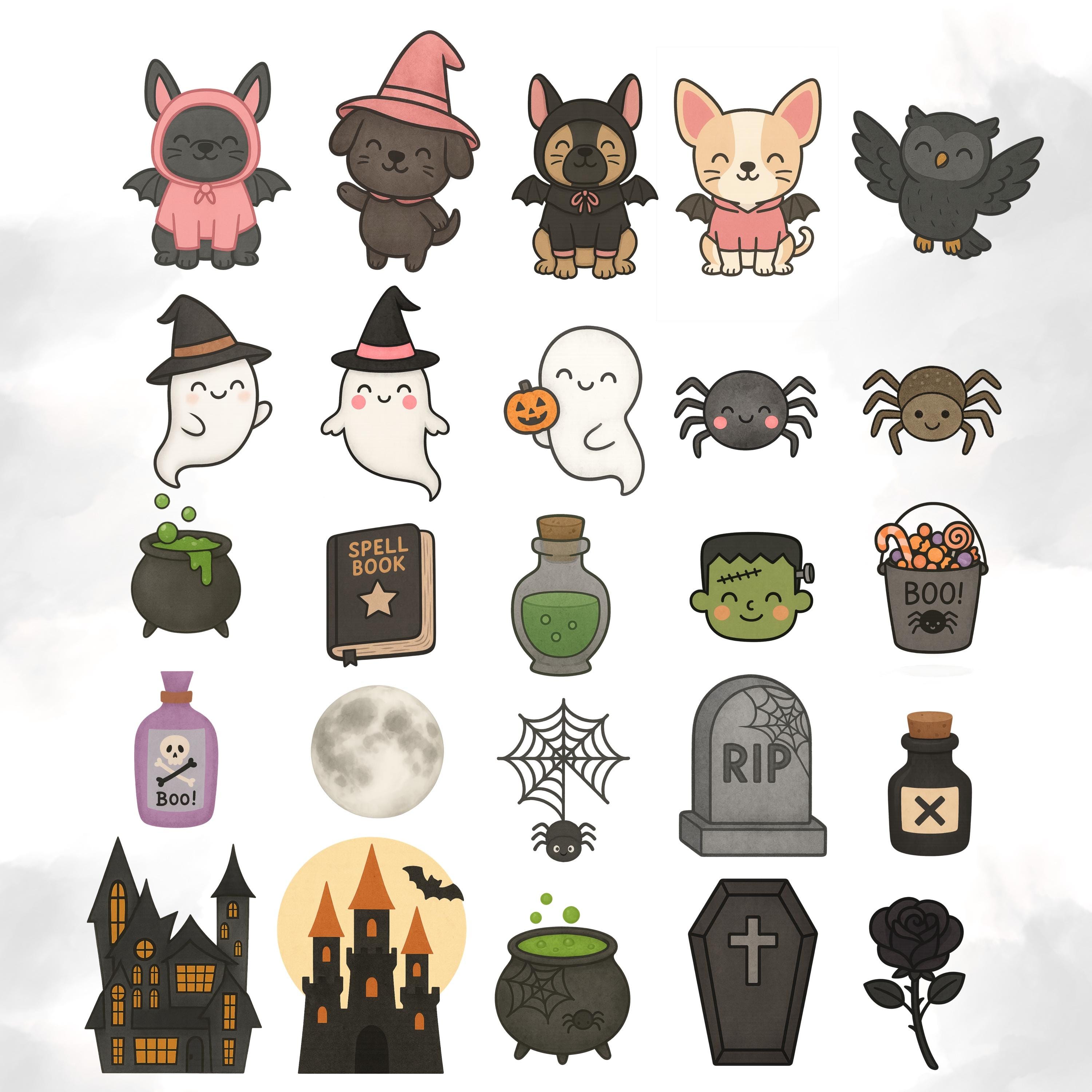 Halloween Clipart Bundle: Kids PNG, Costumes & Characters (instant ...