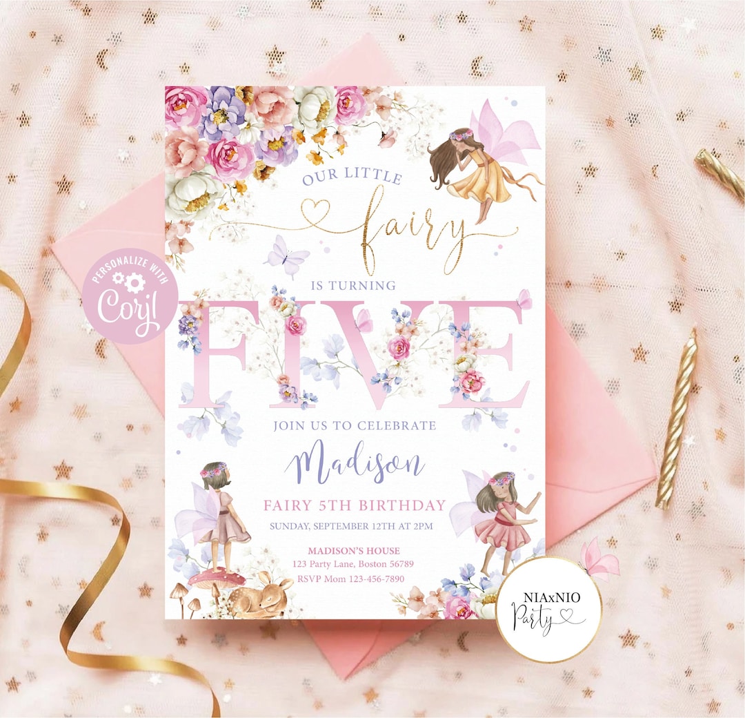 Editable Fairy Birthday Invitation Fairy Garden Birthday Fairy - Etsy