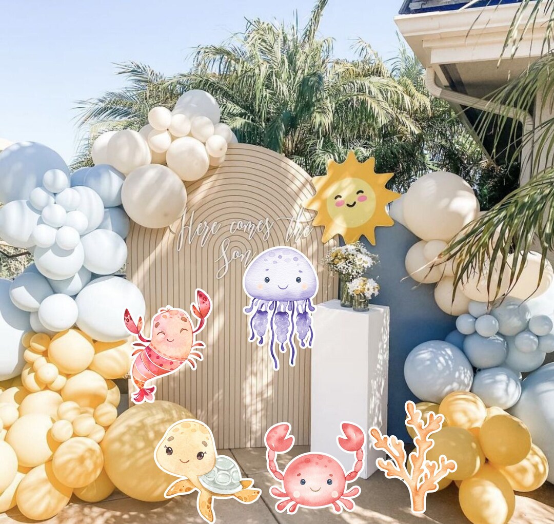 BUNDLE OCEAN Big DECOR Cutout Under the Sea Party Decorations Birthday ...