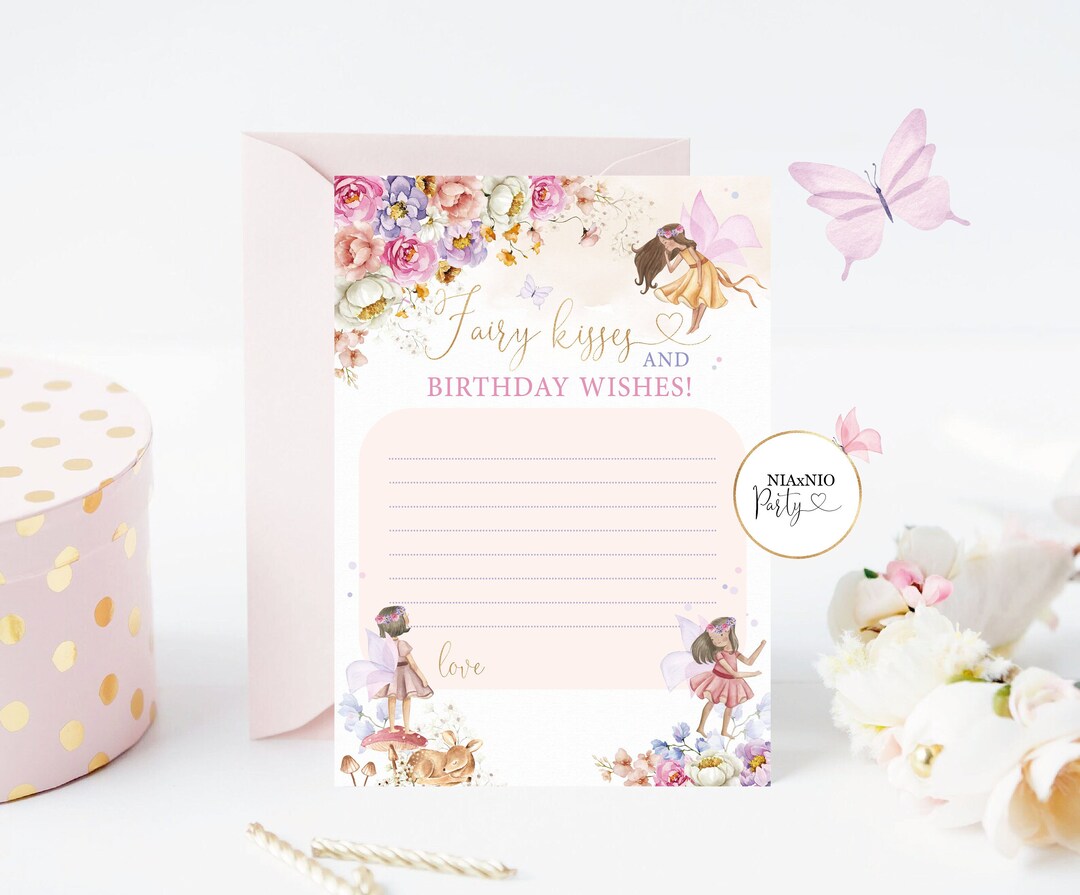 FAIRY Wishes Kids Birthday Party, Digital Party Wishes Instant Download ...