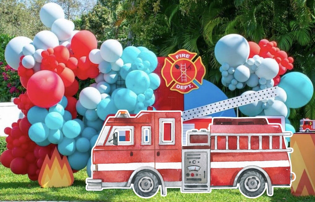 BIG DECOR FIRE Truck Birthday Decorations , Party Decor Printable ...