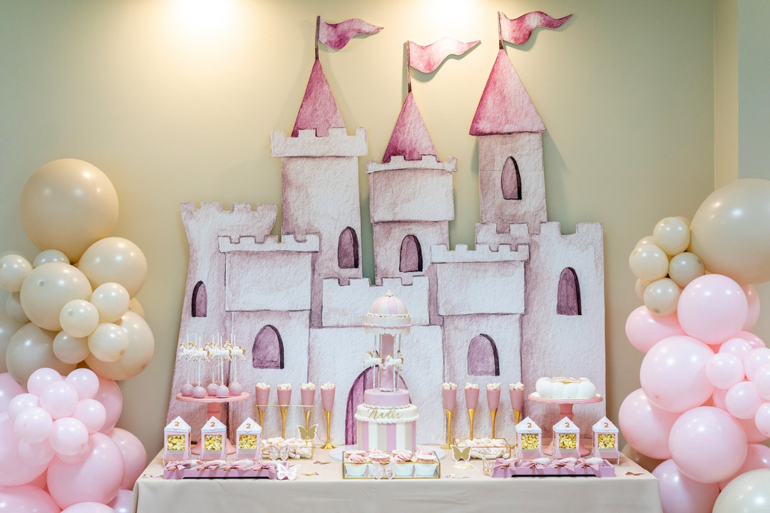 CASTLE BIG DECOR Cutout Princess Birthday Party Magical Floral Princess ...
