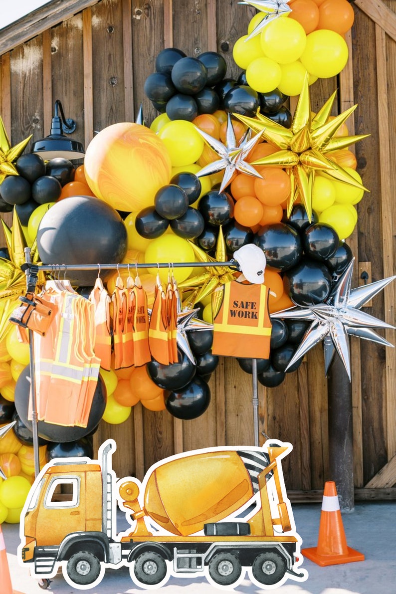 BIG DECOR on Sale: Cutout Construction Birthday Cutout Decor - Etsy