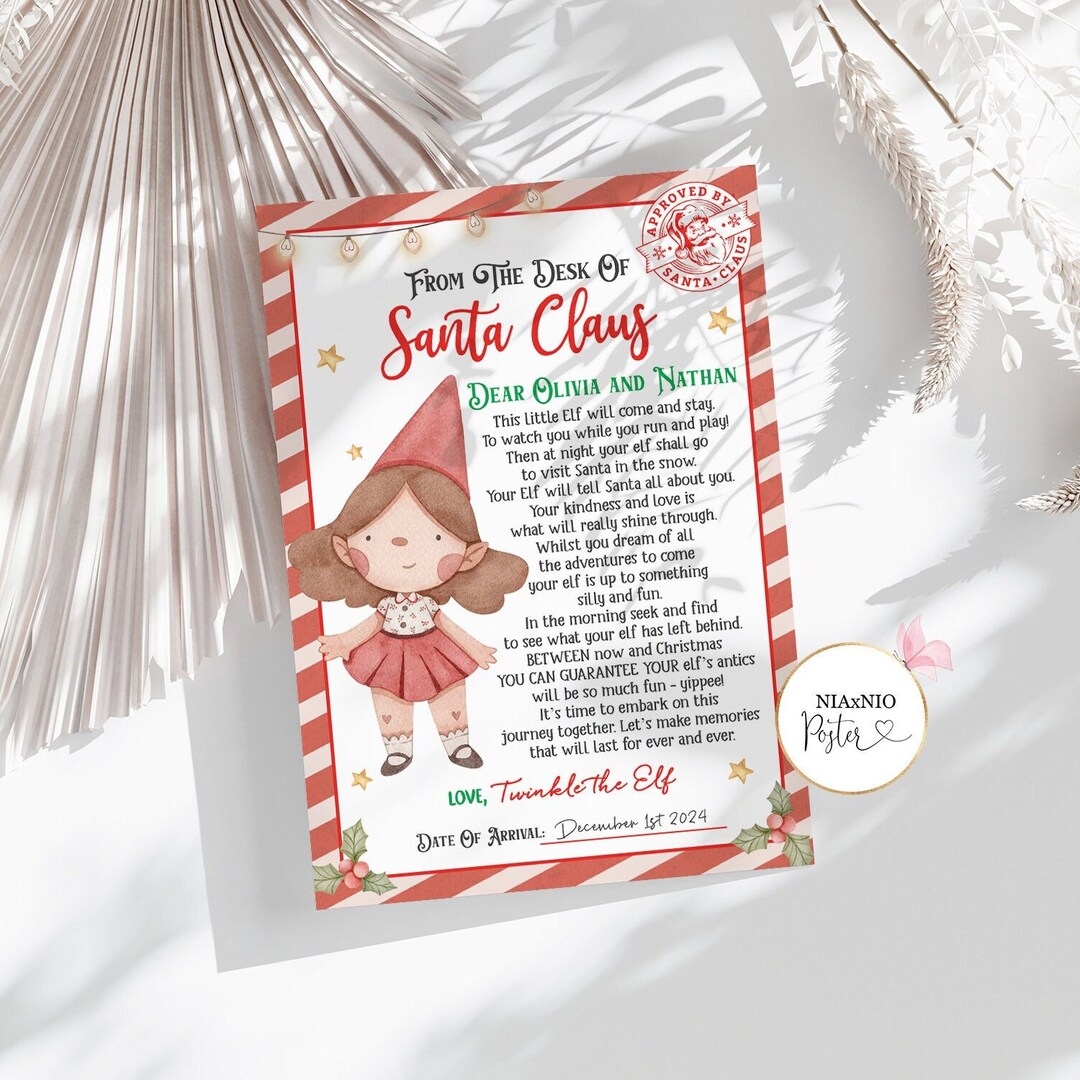 Editable First Time Elf Arrival Letter First Time Elf Visiting Letter ...