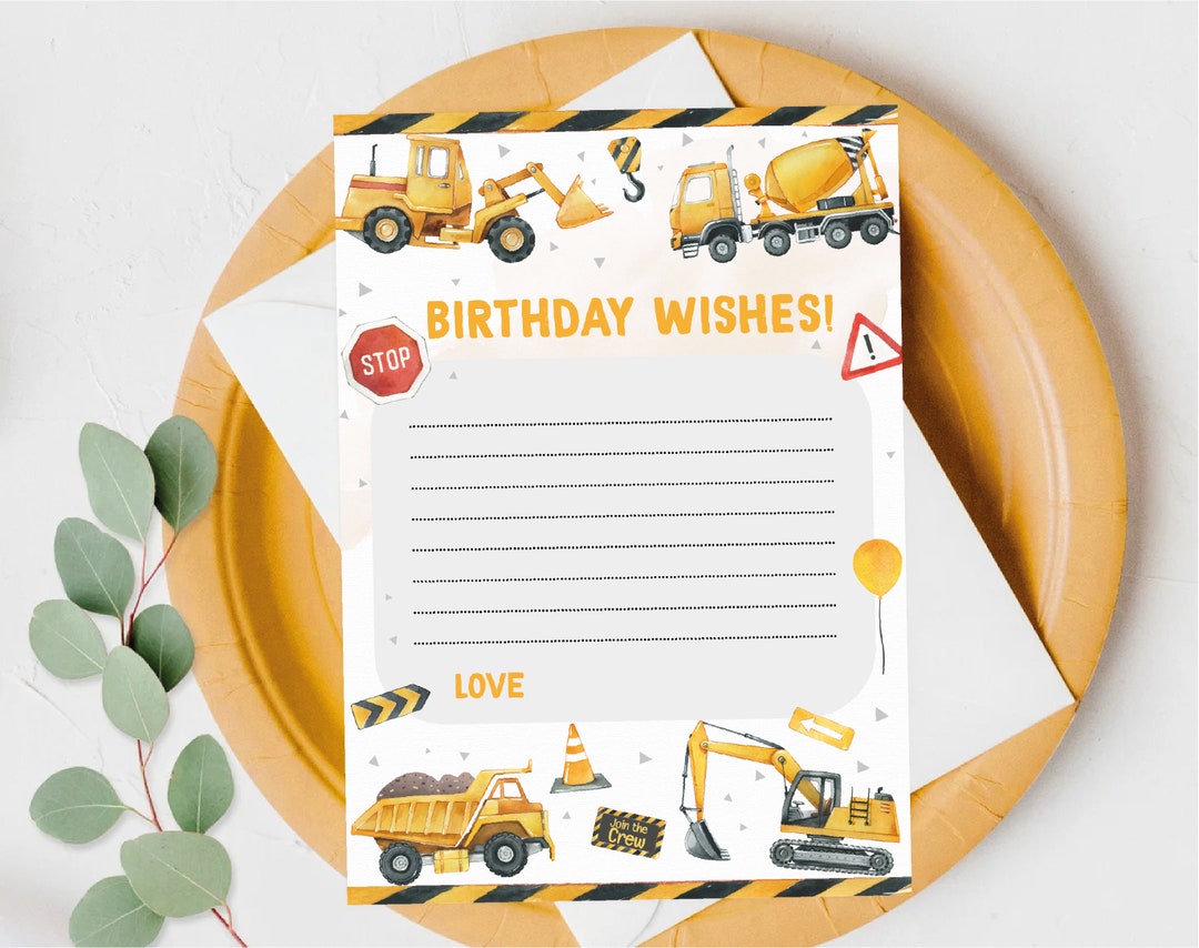 CONSTRUCTION BIRTHDAY WISHES Kids Birthday Party, Digital Party Wishes ...