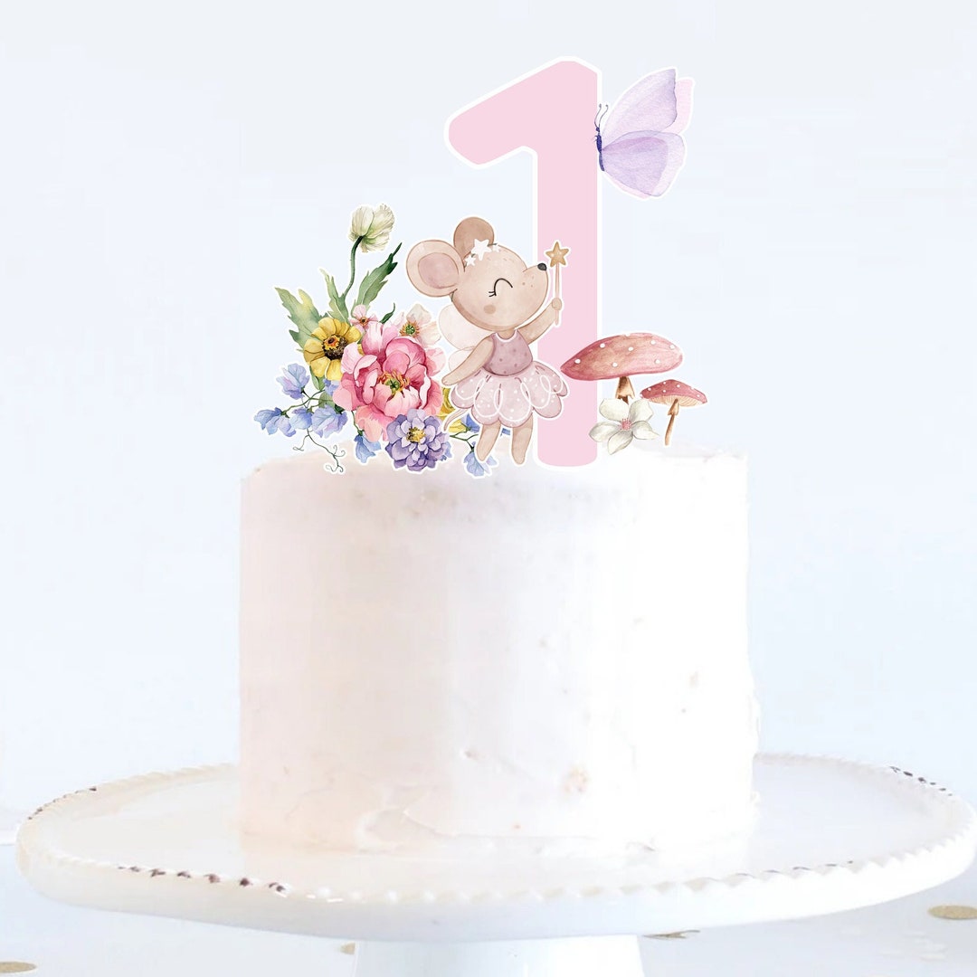 Fairy 1st Birthday Cake Topper: Enchanted Forest Party (digital ...