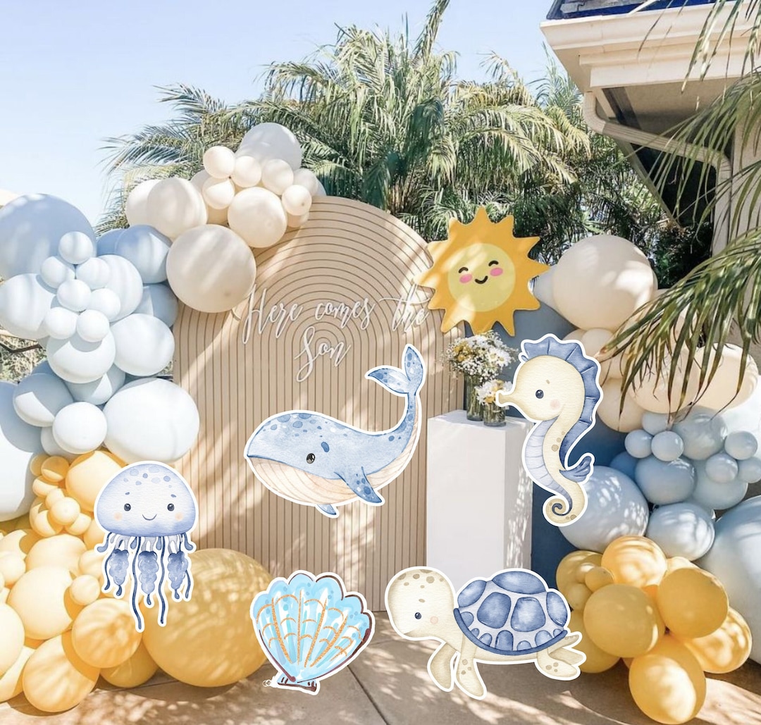 BUNDLE OCEAN Big DECOR Cutout Under the Sea Party Decorations Birthday ...