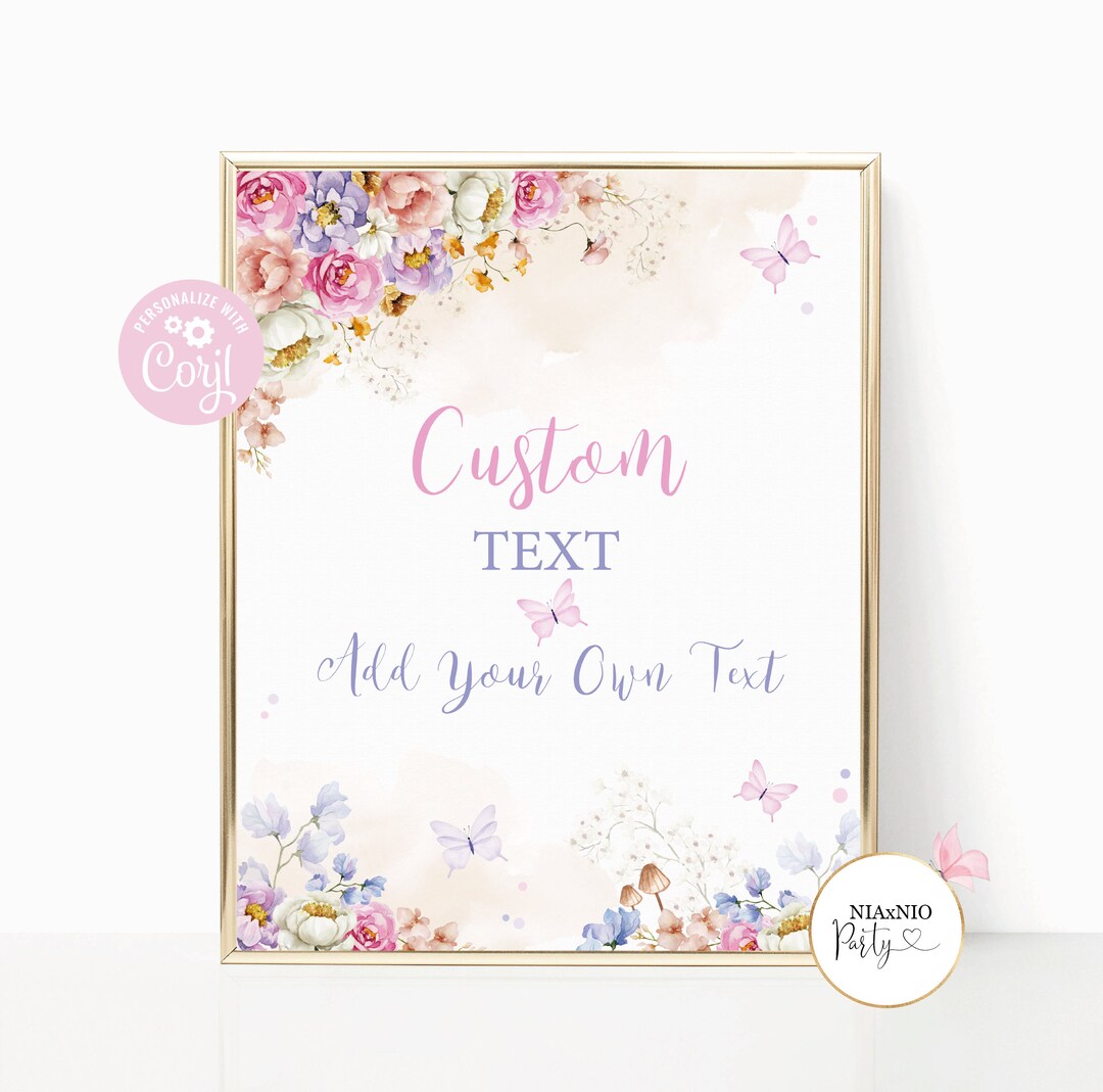 Editable Fairy Party Sign: Custom Floral Decor (digital Download ...