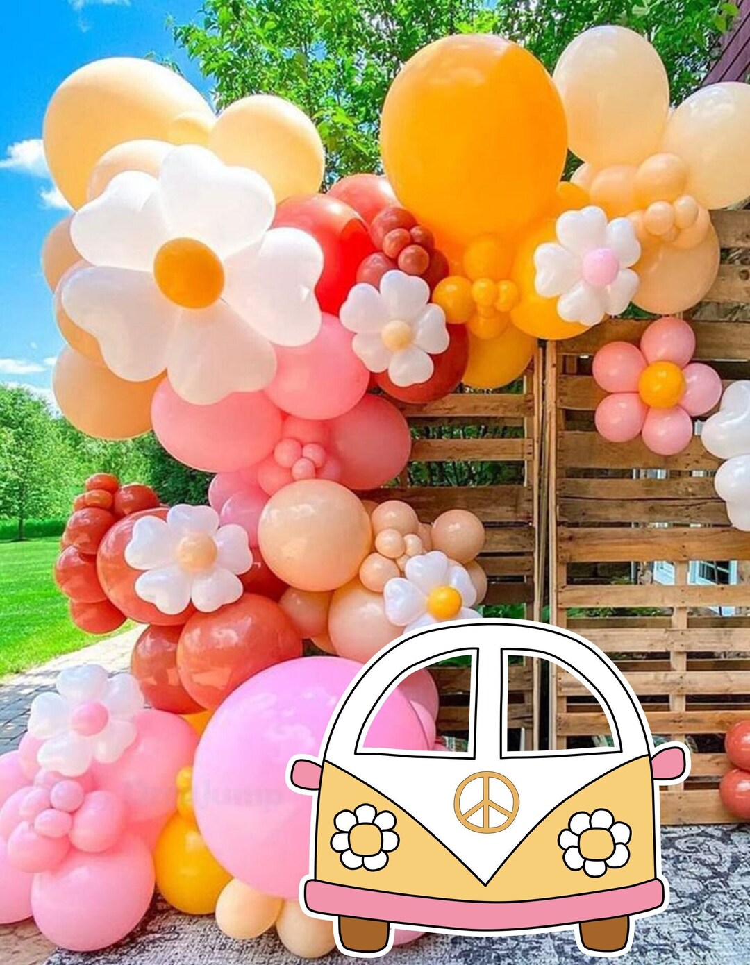 GROOVY BIG DECOR on Sale: Cutout Decor Hippie, Birdhday Decorations ...