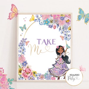 LA FAMILIA Take Me Sign Birthday Sign Gifts Table Decor Magical Garden ...