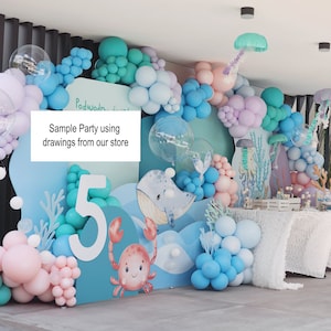 BUNDLE OCEAN Big DECOR Cutout Under the Sea Party Decorations Birthday ...