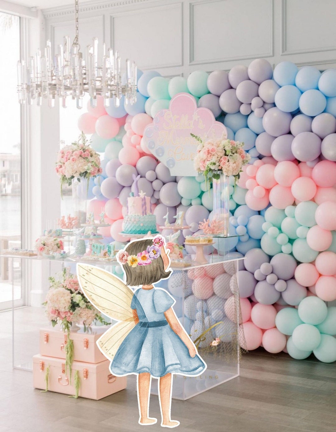 FAIRY BIG DECOR Cutout Fairy Birthday Whimsical Enchanted Fairy Party ...