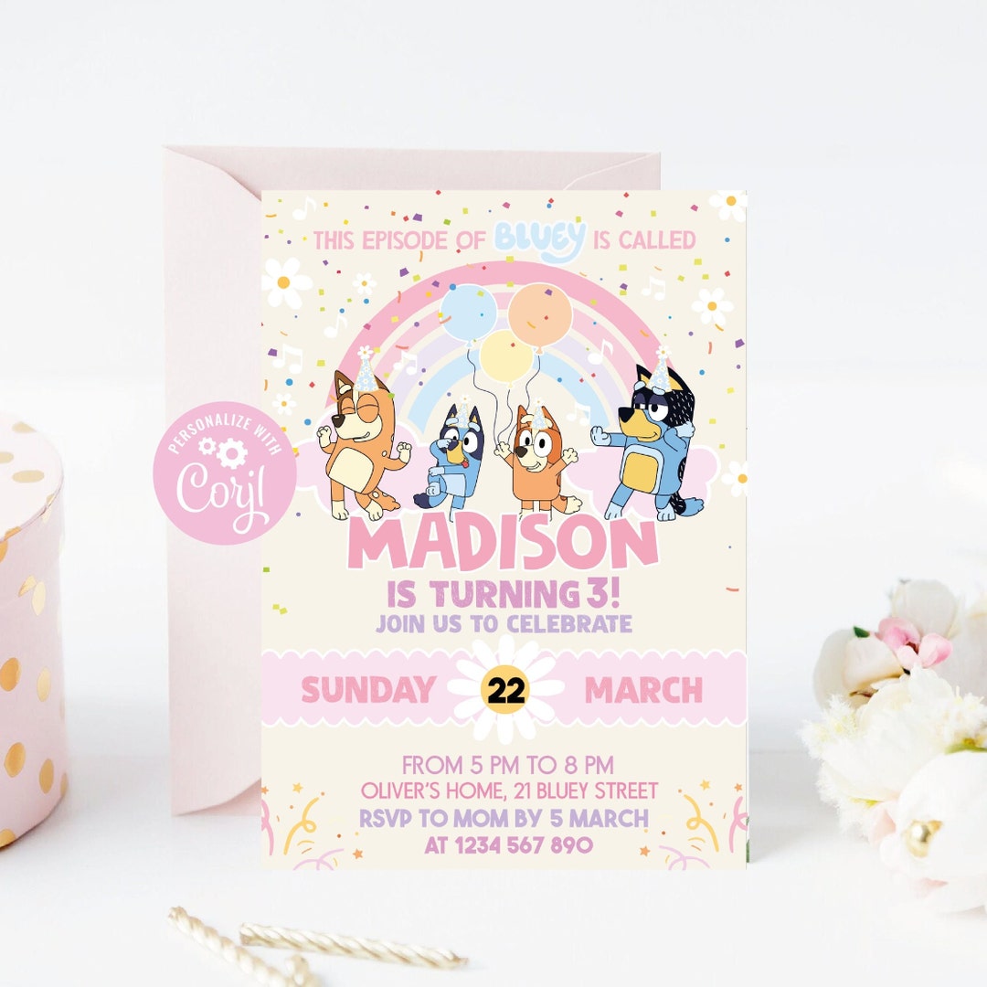 Girl Party Birthday Invitation Template Party Invitation Digital Party ...