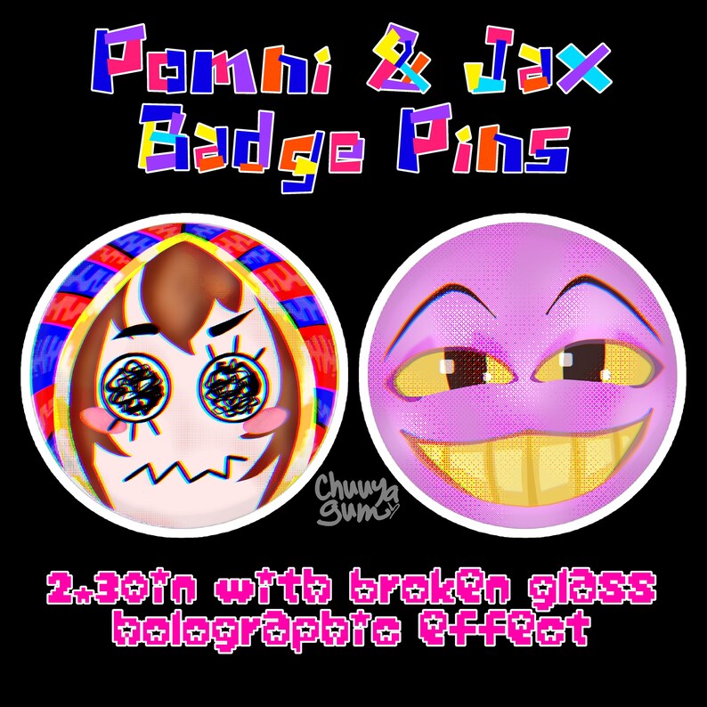 Pomni and Jax : the Amazing Digital Circus Badge Pins - Etsy
