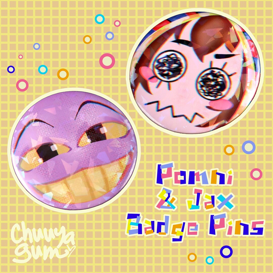 Pomni and Jax : the Amazing Digital Circus TADC Badge Pins - Etsy