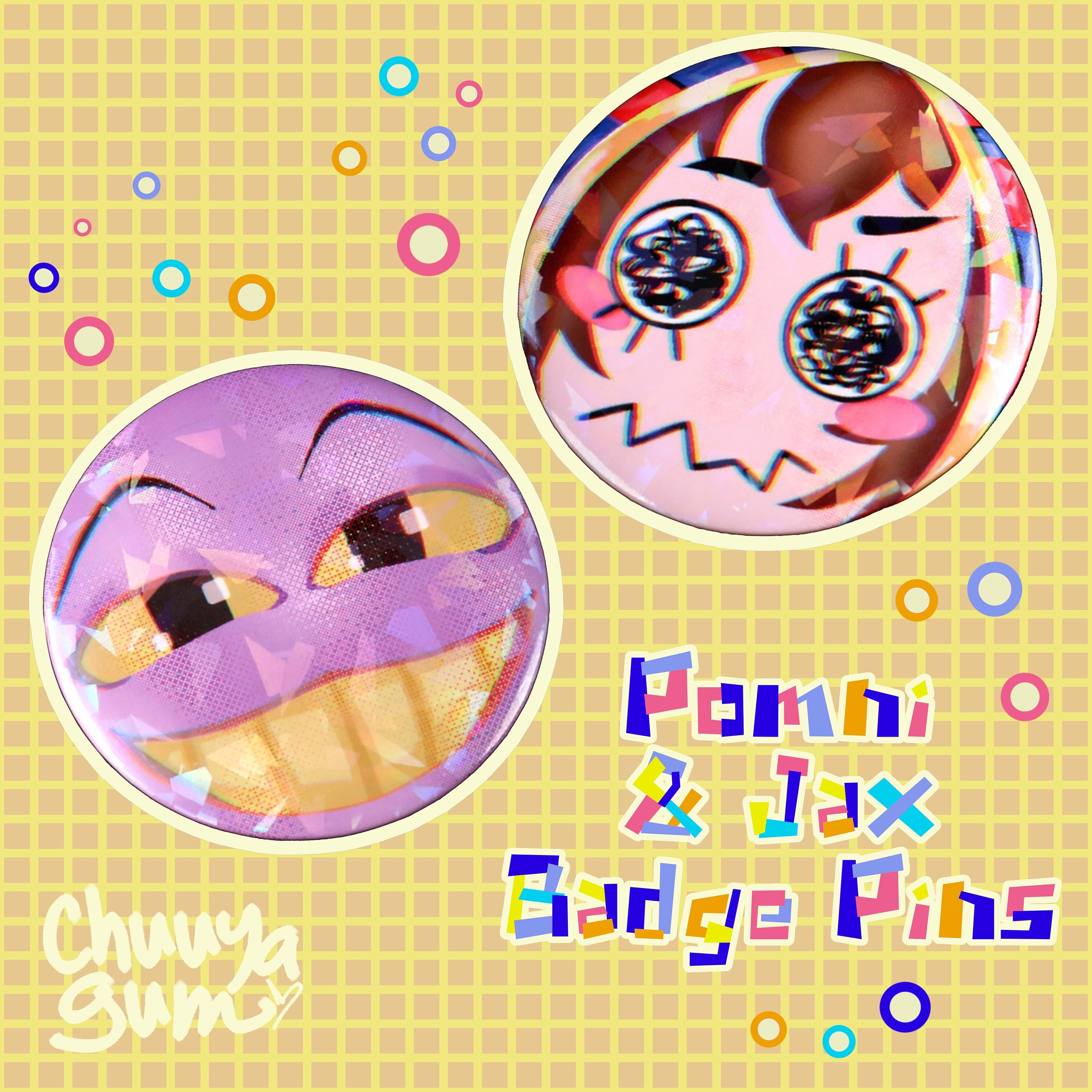 Pomni and Jax : the Amazing Digital Circus Badge Pins - Etsy