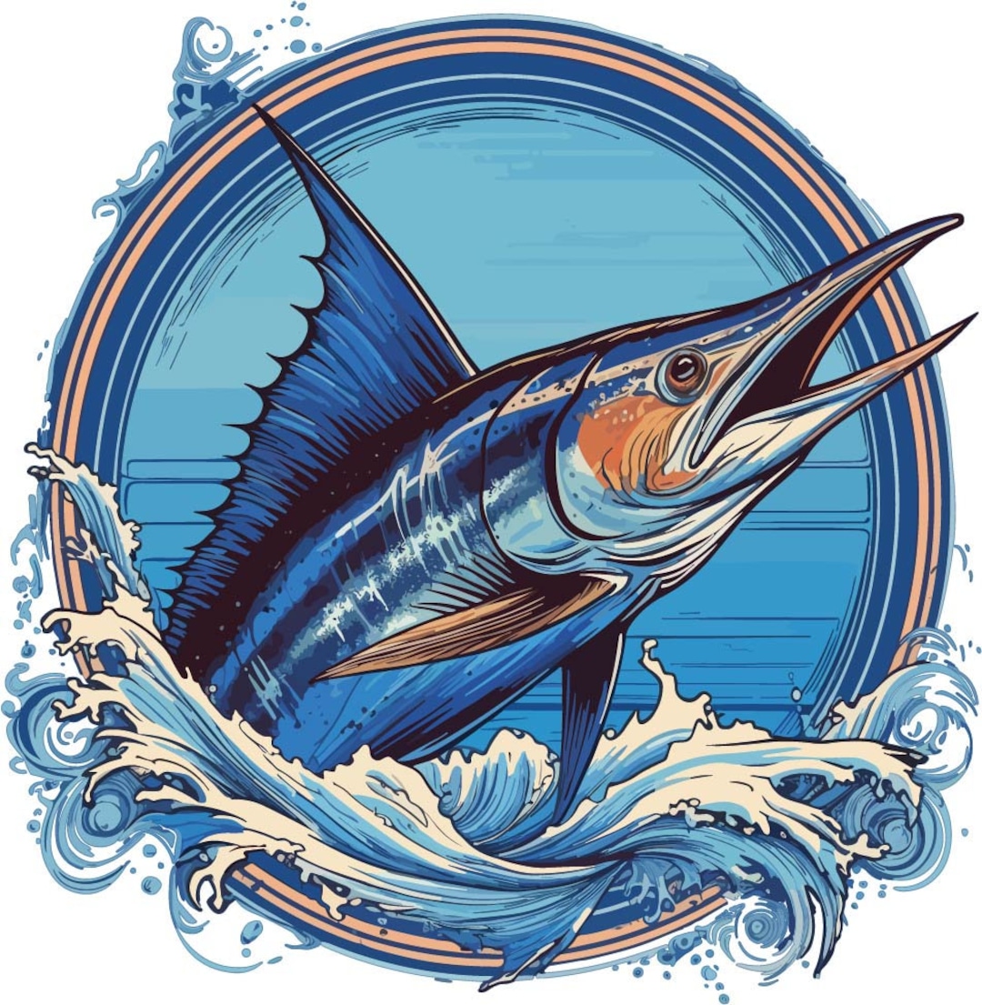 Blue Marlin Fish Clipart Blue Marlin Png Digital - Etsy Australia