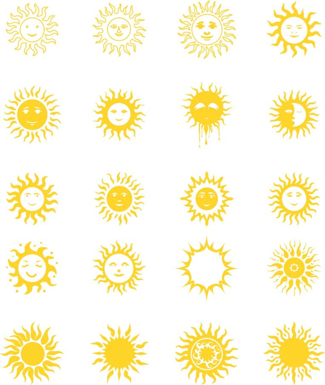 Sunshine SVG Bundle PNG Sun Cut File Sun Clipart Summer - Etsy Ireland