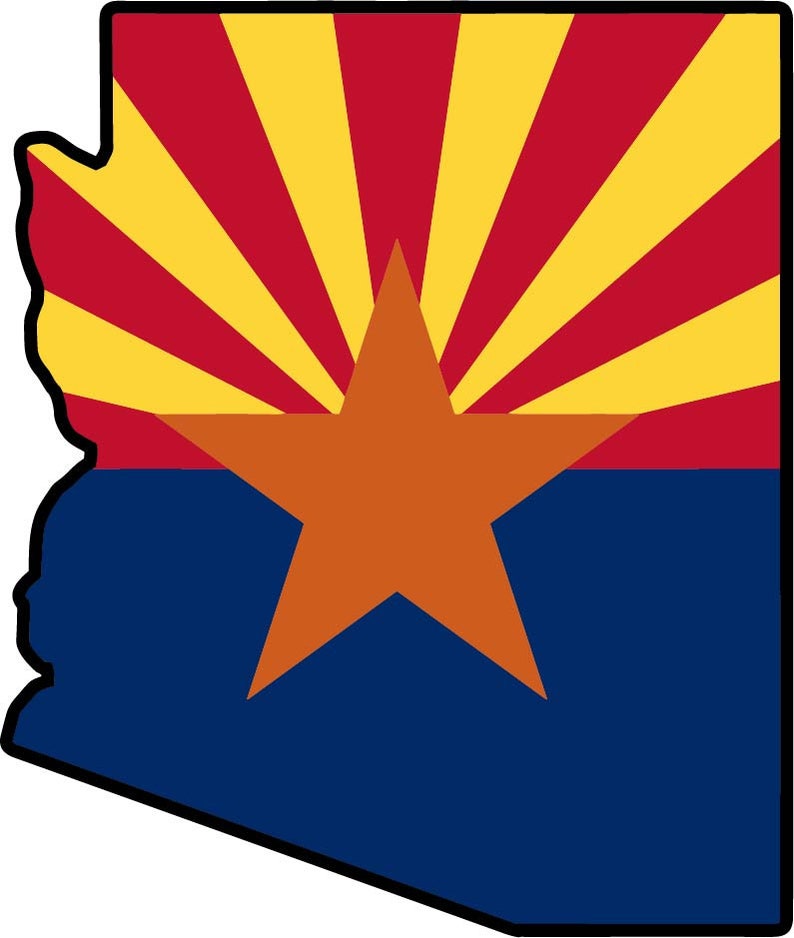 Arizona Map State Outline Flag SVG Files Arizona Flag Cut - Etsy