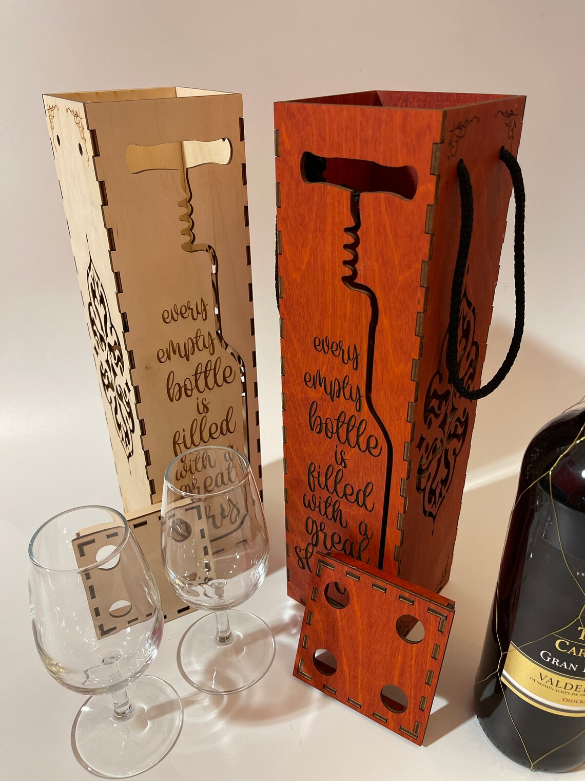 Wine Box Filed With a Story 3mm Wine Box Digital File ... | Etsy