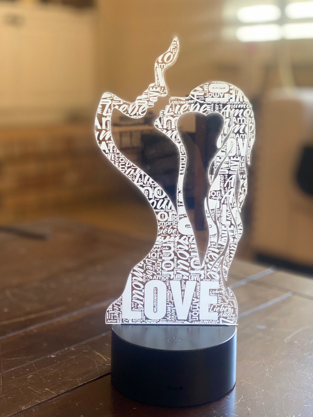 Love Kiss -led Acrylic Lamp- Couple Love - Laser Cut File - Dxf-svg-ai ...