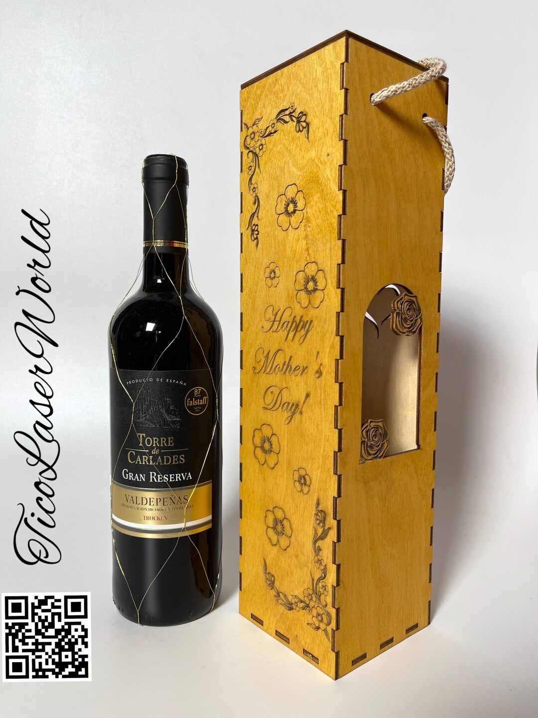 Mother’s Day Wine Box - *3mm Box -wine Box Digital File... Svg-dxf-ai ...