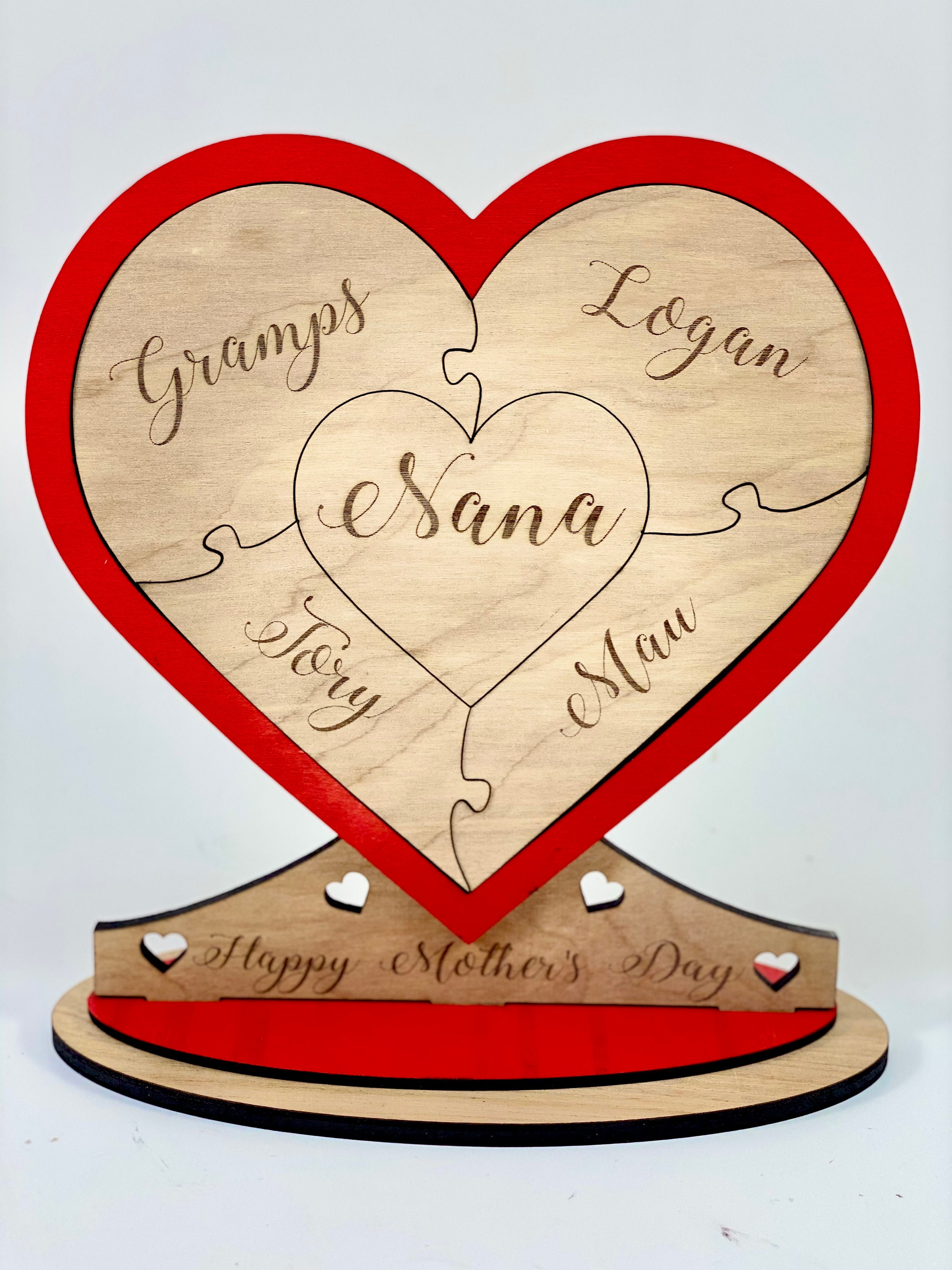 Mother's Day Heart Puzzle Collection *up to 10 Pieces+mom Center Heart ...