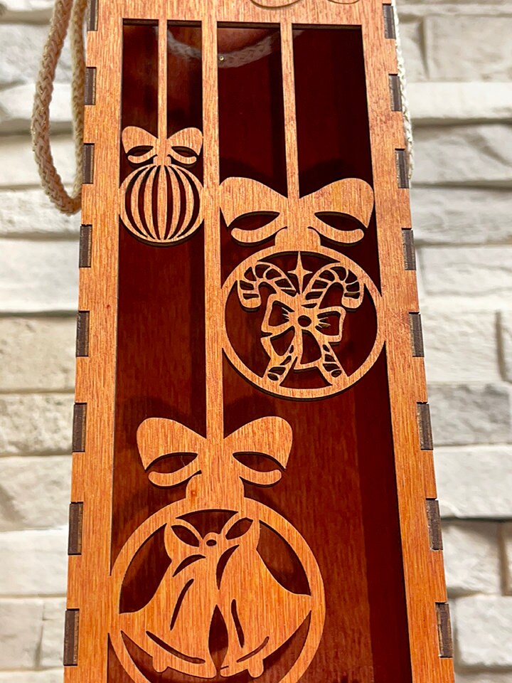 Happy-holidays Wine Box 3mm Box wine Box Digital File... | Etsy