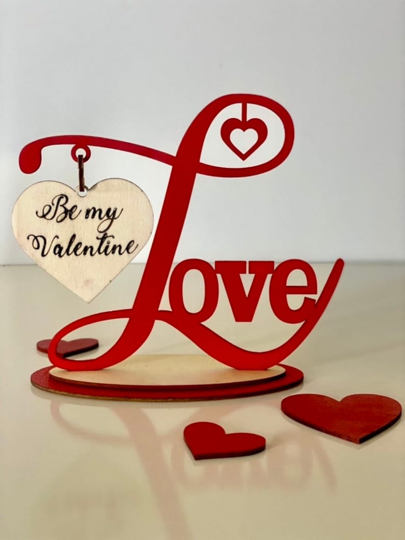 Valentine's Love Stand 3mm & 6mm Designs. Dxf-svg-ai Laser Cut Box File ...