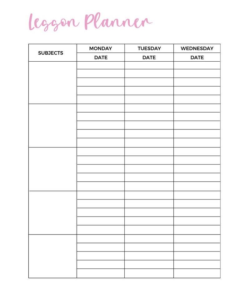 Printable Undated Teacher Planner PDF - Etsy