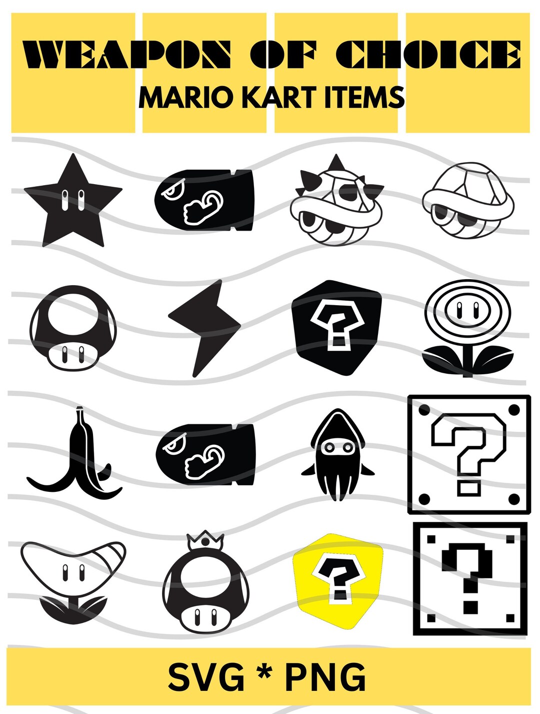 DIGITAL: Weapon of Choice - Mario Kart - Digital Only - SVGPNGDXF - Etsy