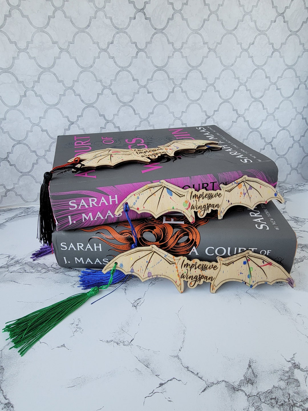 CUSTOM: ACOTAR - Illyrian Wings Bookmark Set With Tassel - Laser ...