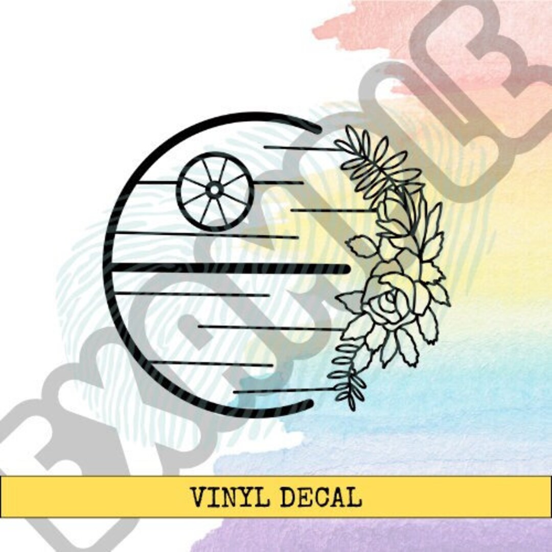 VINYL: Death Star Floral Vinyl Decal - Auto Decal - STAR WARS Inspired ...