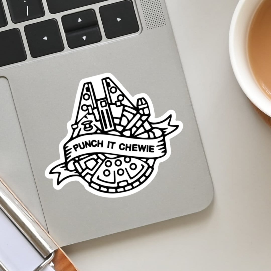 STICKER: Punch It Chewie Sticker Star Wars Millennium Falcon Space Ship ...