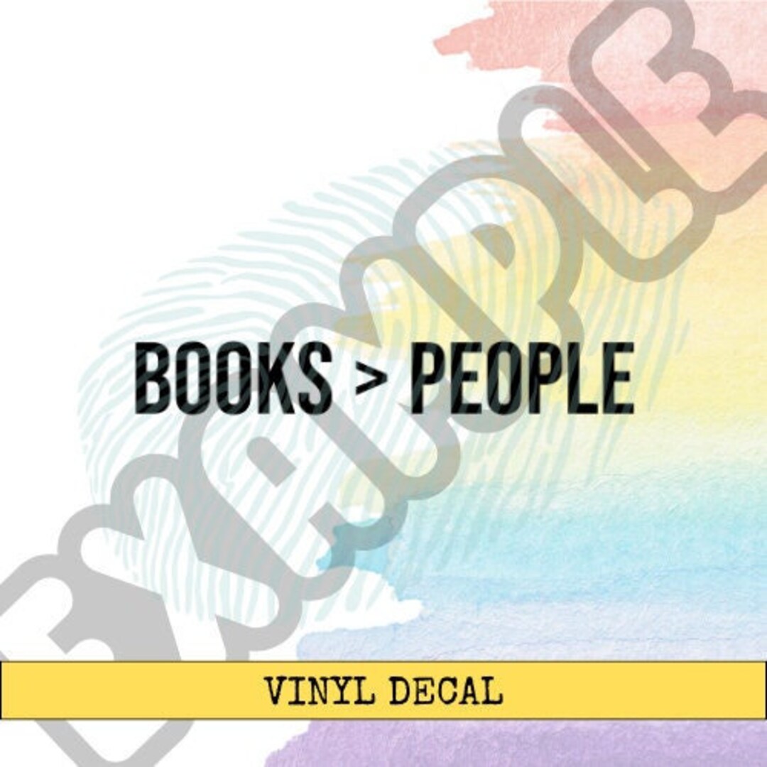 VINYL: Books Over People Vinyl Decal - Auto Decal - READING Inspired ...