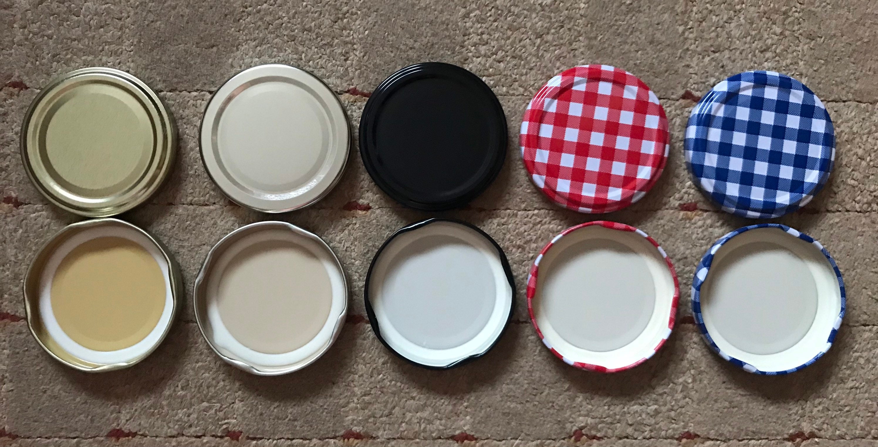 Pack of 10 Jam Jar Lids 63mm Twist on off Metal Preserve Storage ...