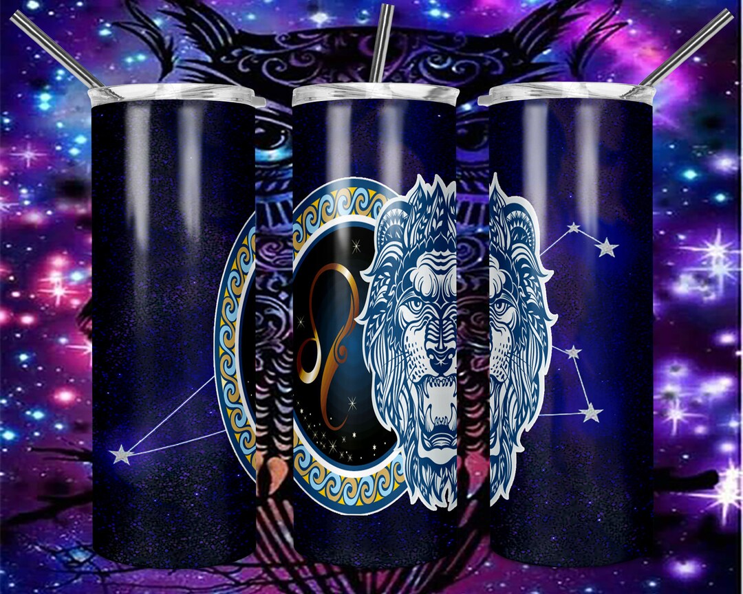 Leo Zodiac Astrology Sign 20oz Full Wrap PNG Tumbler Design - Etsy